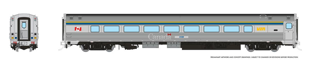 Rapido HO Budd Coach Via Rail (HEP 2) *Reservation* – Railway City Hobbies